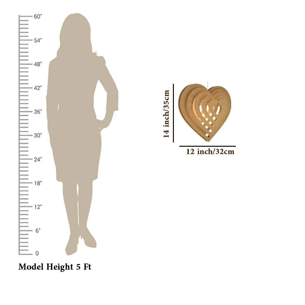 Modern Design Heart Shape Wooden Ceiling Lamp For Home Decoration, Liv ...