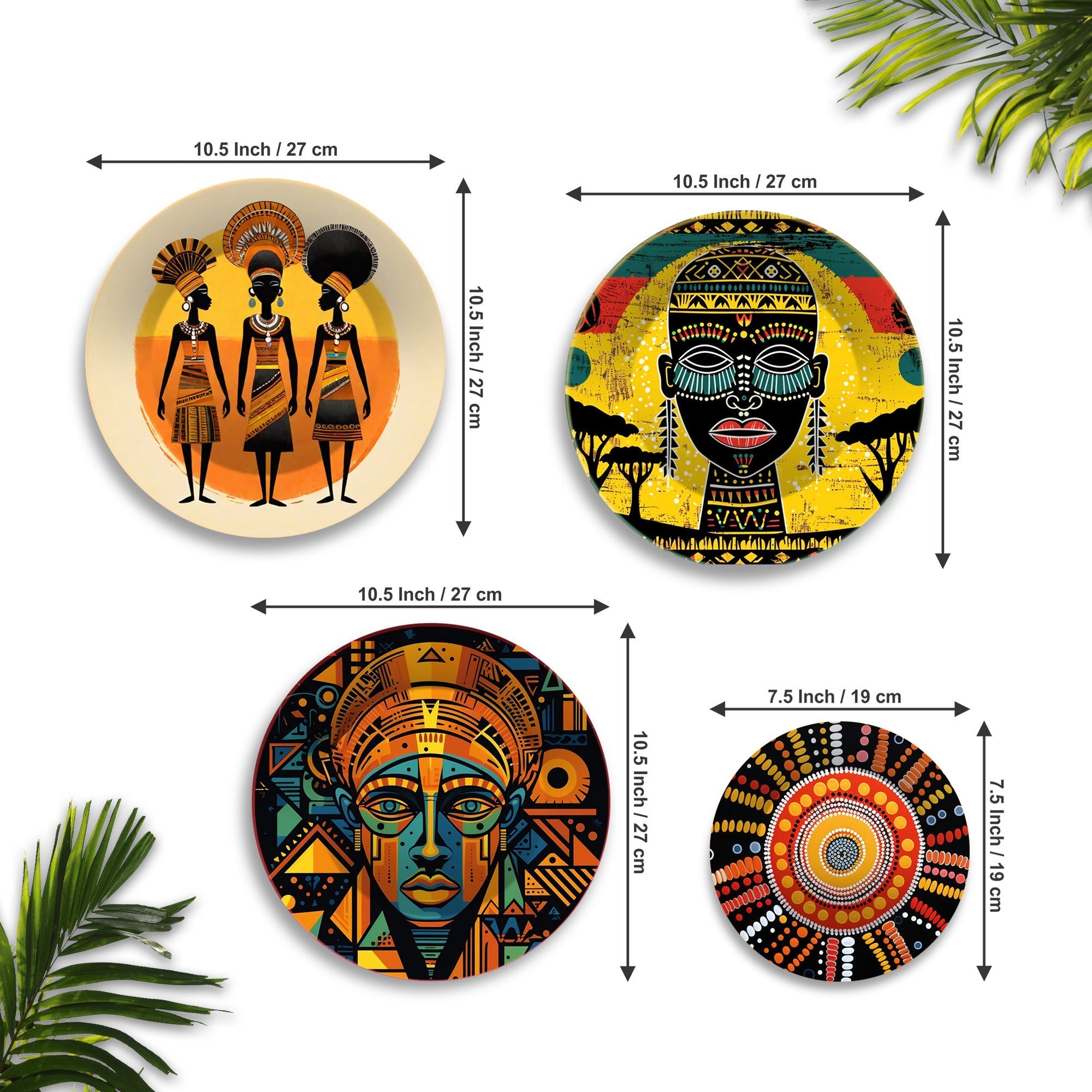 African Culture Premium Wall Plates Painting Set of Four – Vibecrafts