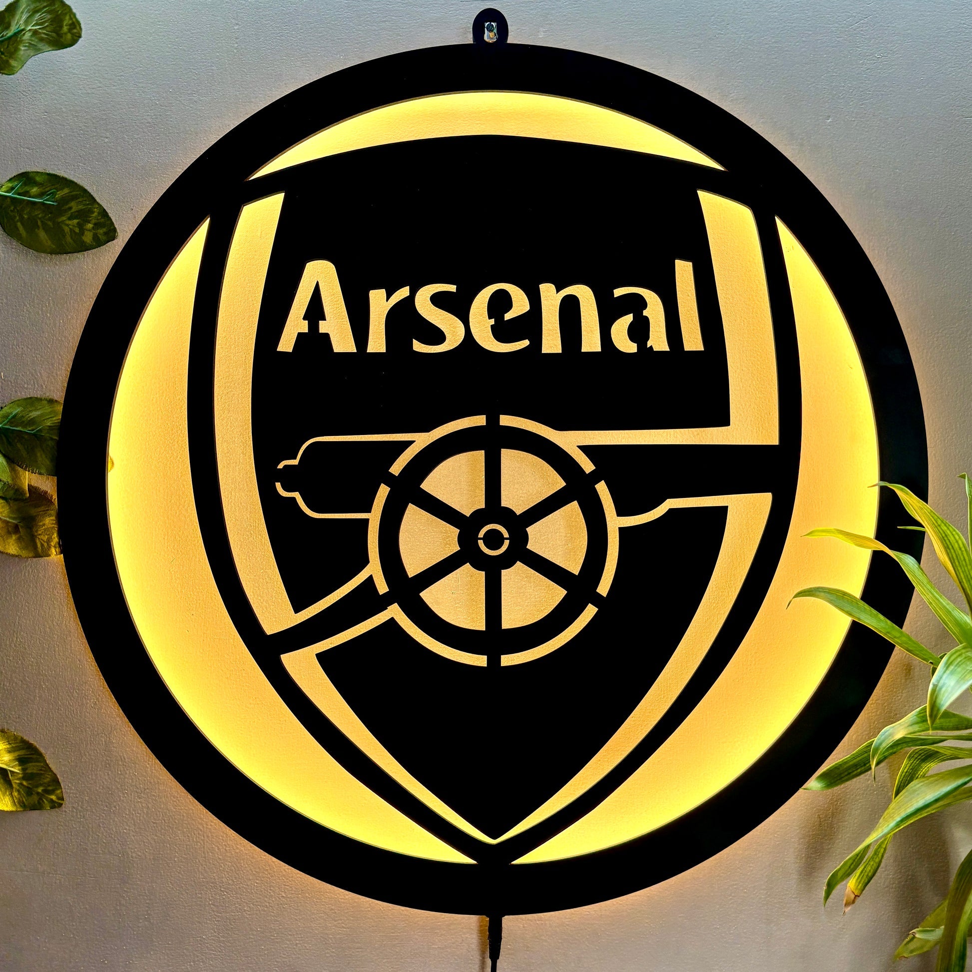 Arsenal Logo LED Wall Hanging Light for Bedroom and Wall Decor – Vibecrafts