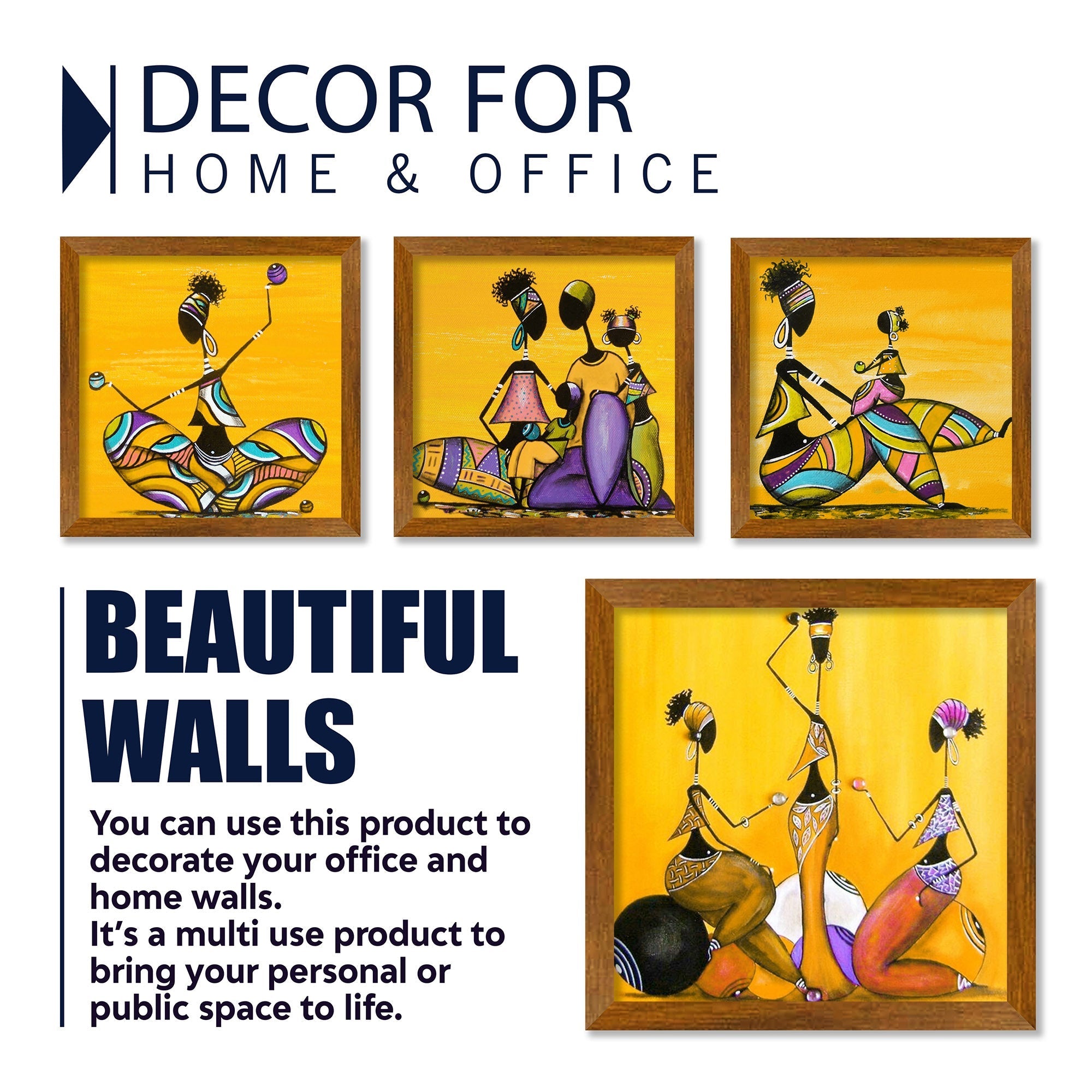 Beautiful Abstract Warli Women Art Wall Frame Set of Four – Vibecrafts