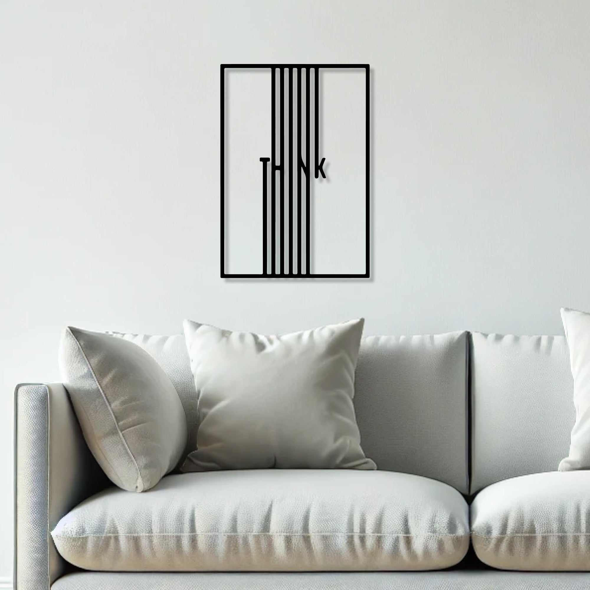 Beautiful Line Art Text Think Metal Art Office Wall Decor – Vibecrafts