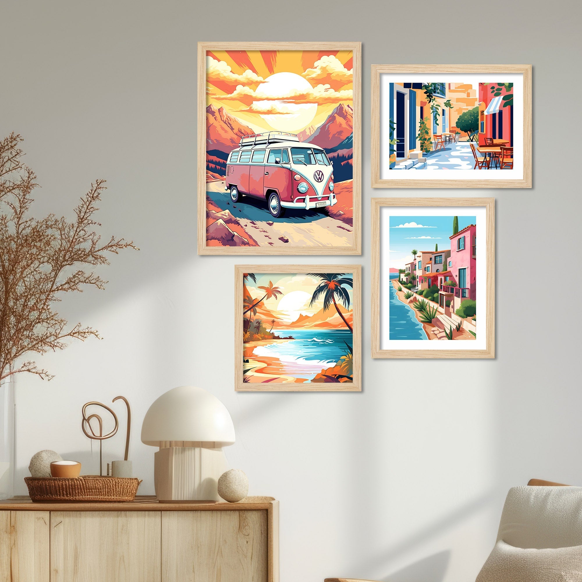 Beautiful Nature View Premium Wall Frame Set of Four – Vibecrafts