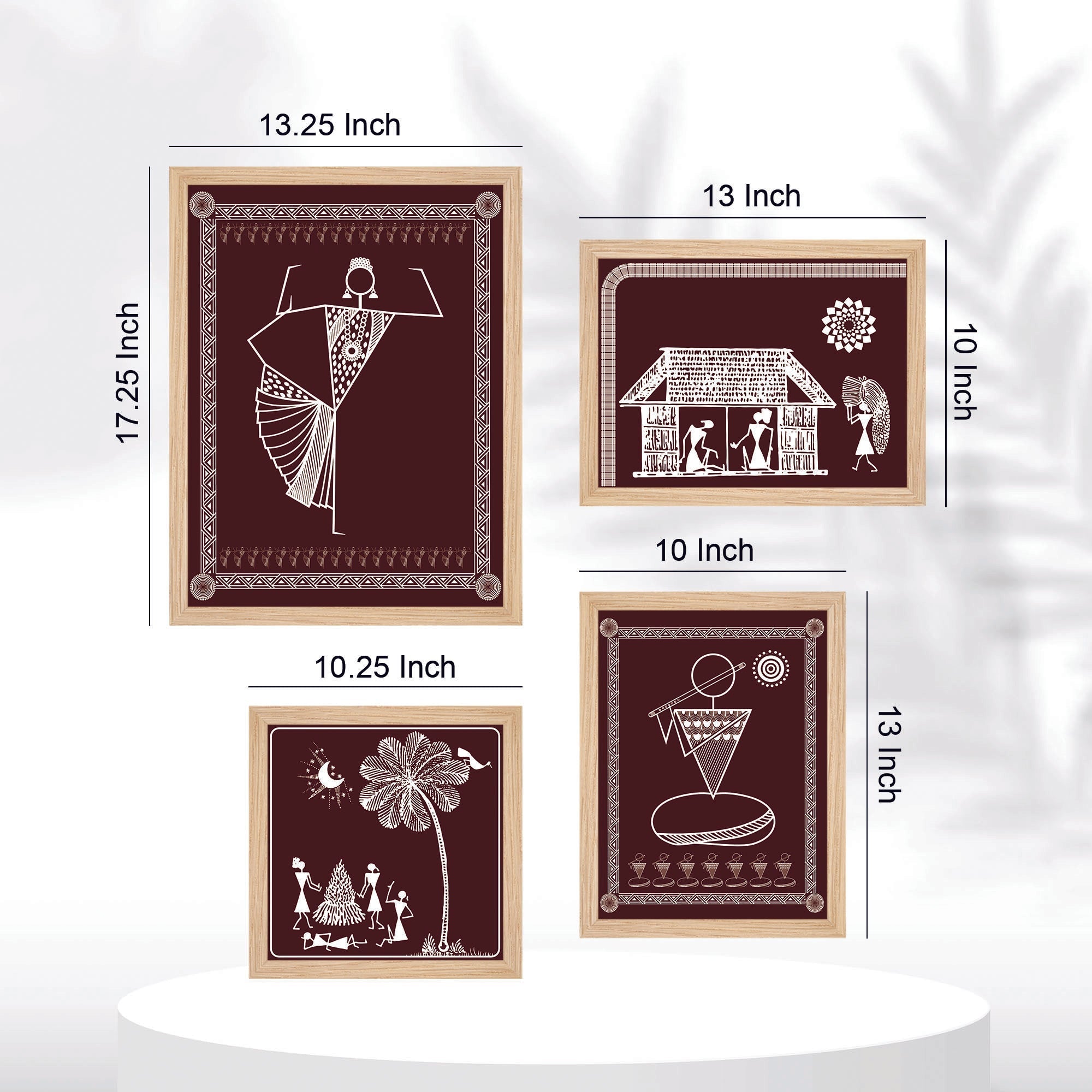 Beautiful Warli Art Indian Rural Life Wall Frame Set of Four – Vibecrafts