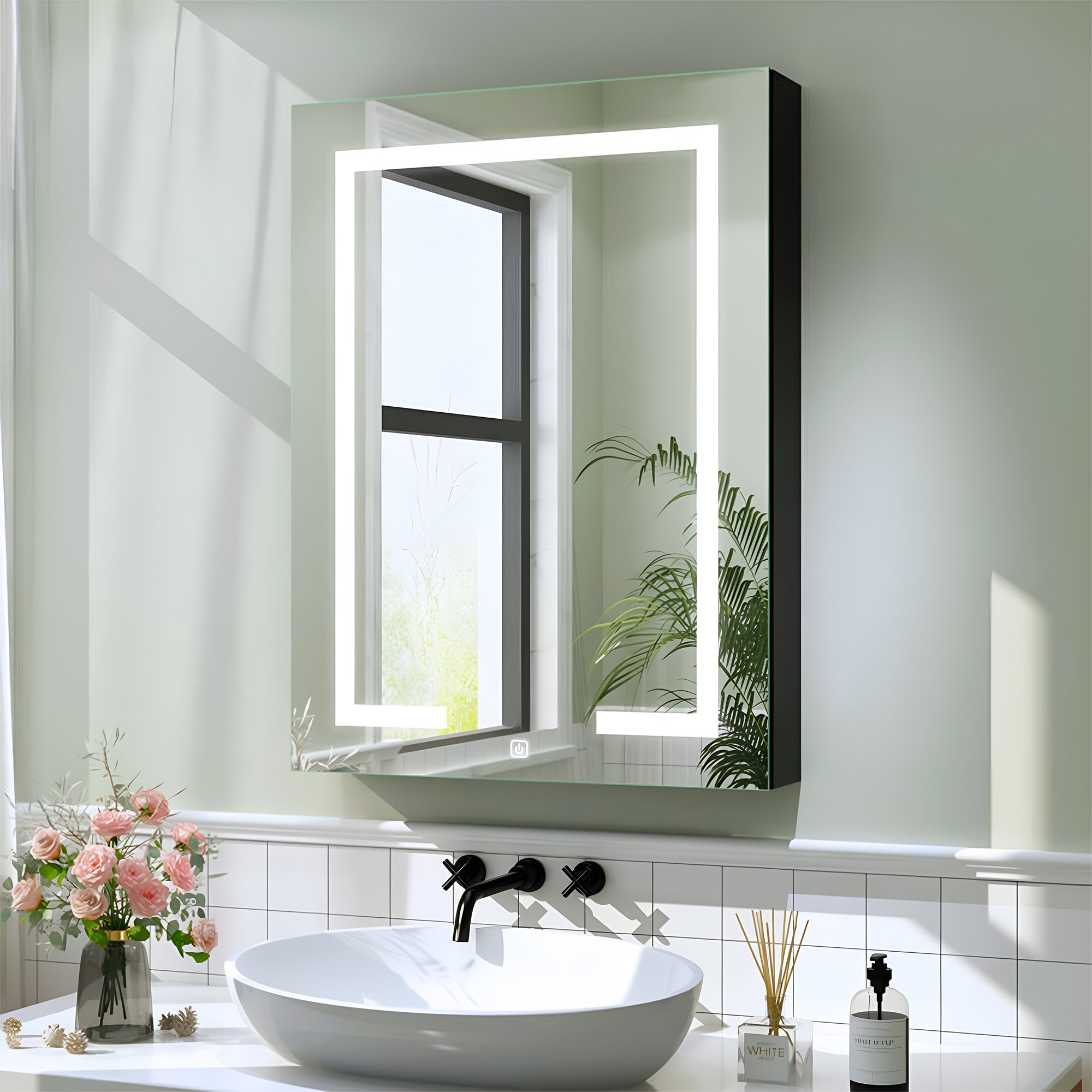 Daylight LED Mirror Cabinet with Touch Sensor and Minimalist Design ...