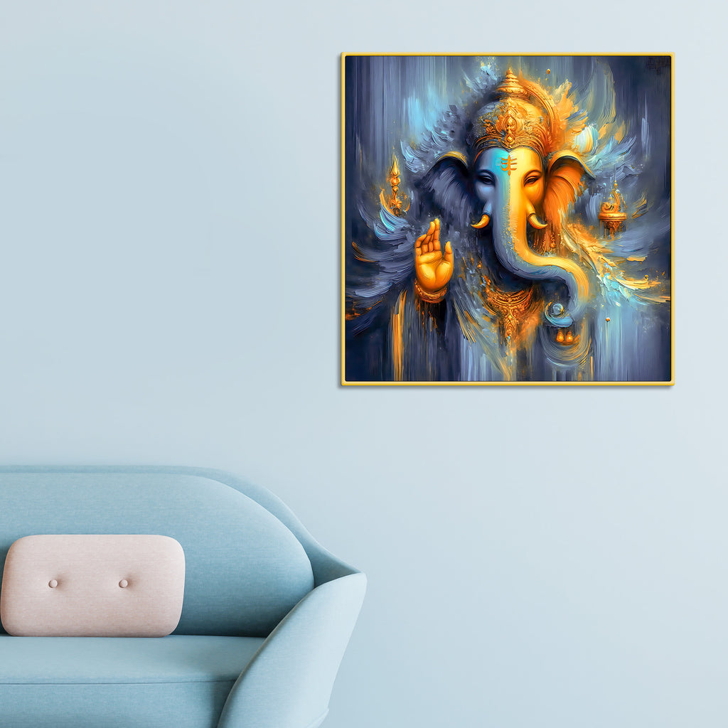 Divine Ganpati Bappa Spiritual Wall Painting for Home & Office