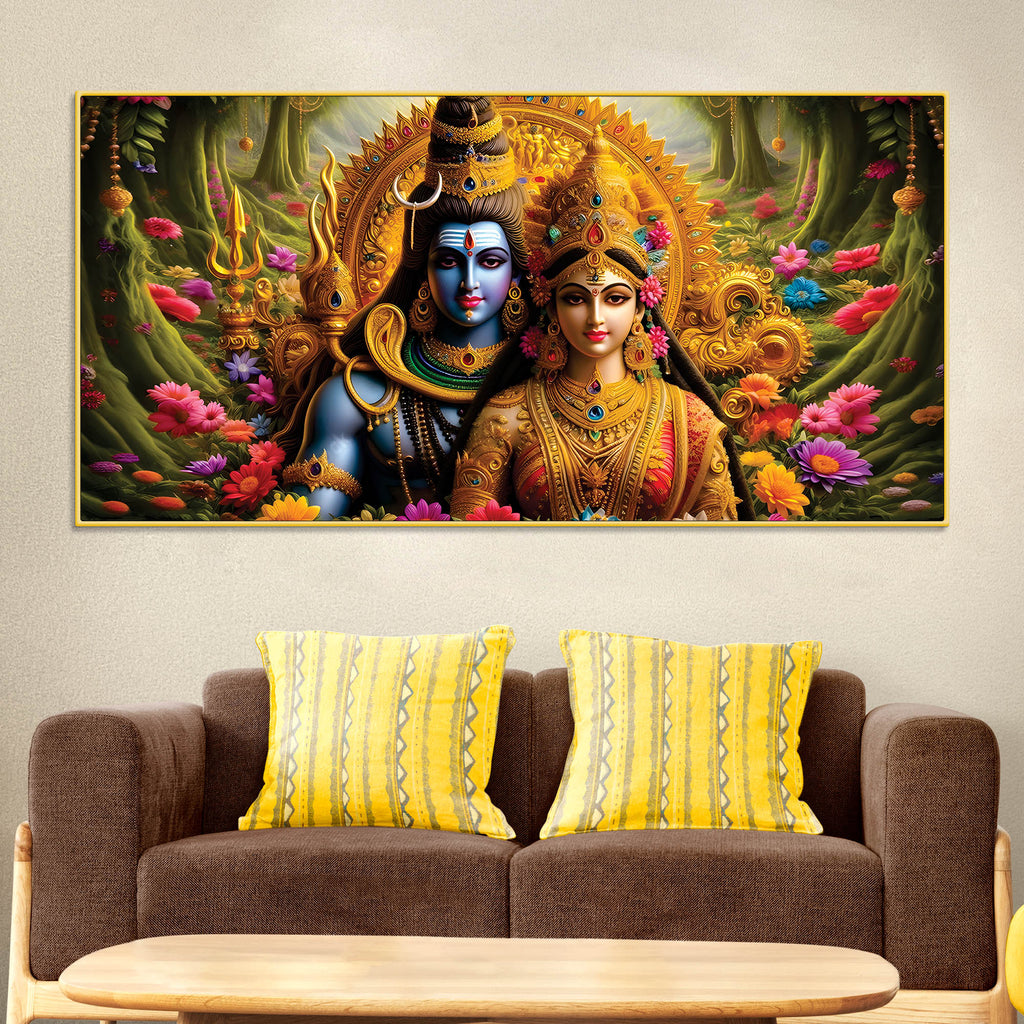 Modern Lord Shiva Canvas Painting for Living Room Wall Decor