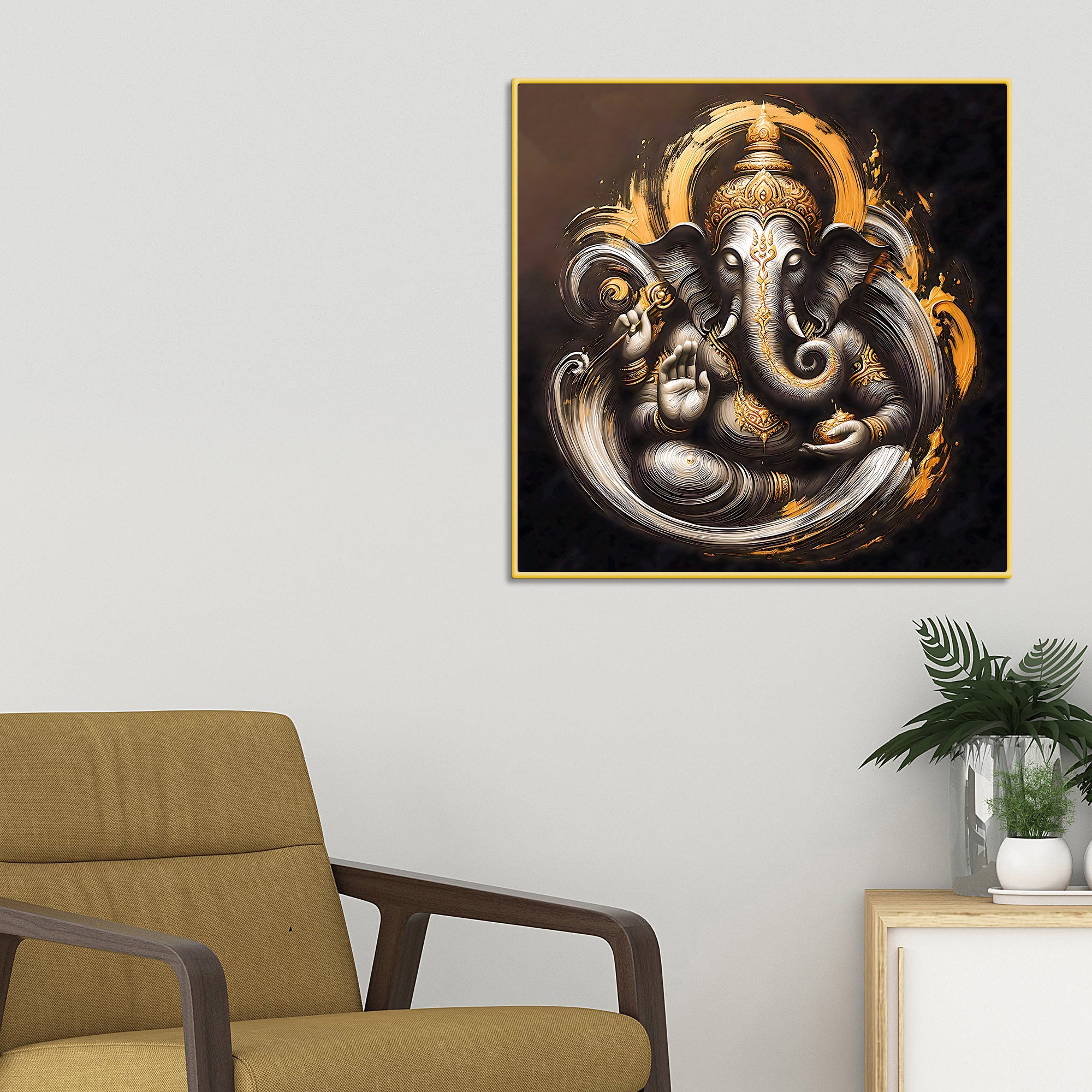 Elegant Ganesh Ji Painting – Vibecrafts