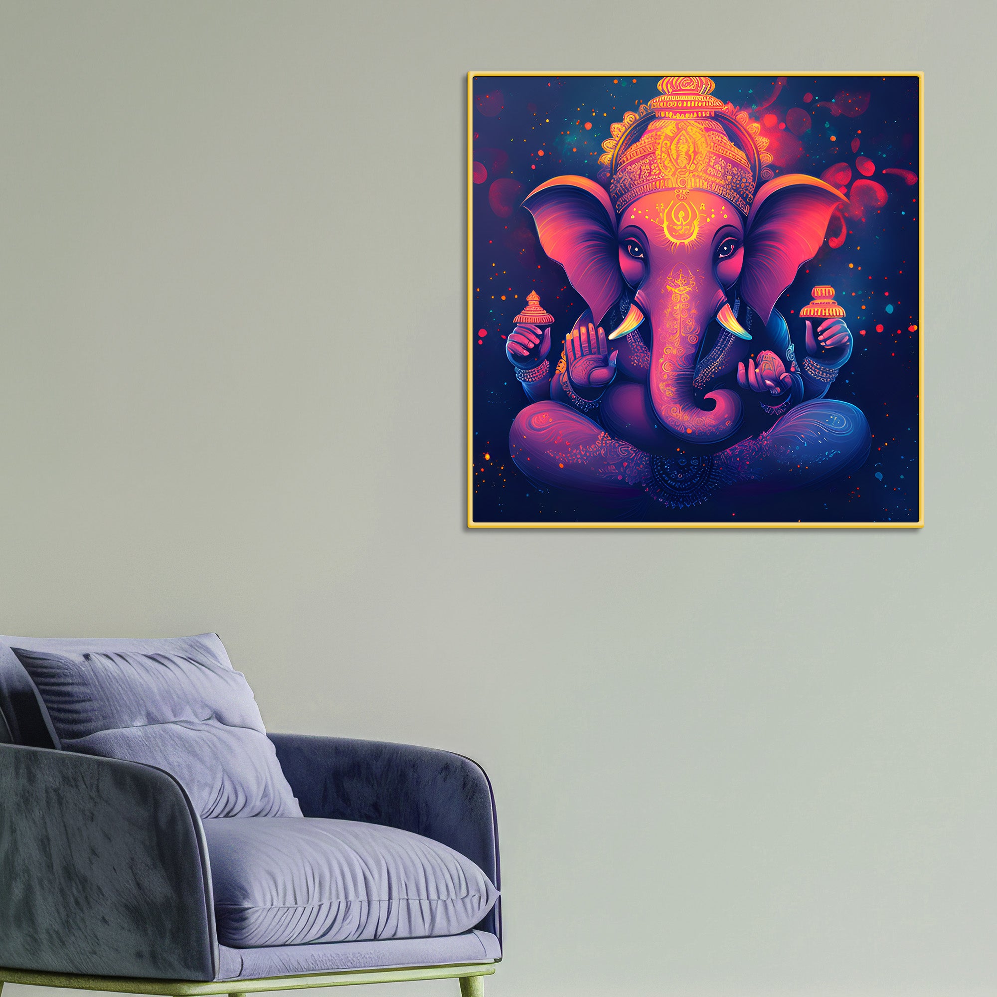 Elegant Ganpati Bappa Wall Painting – Vibecrafts