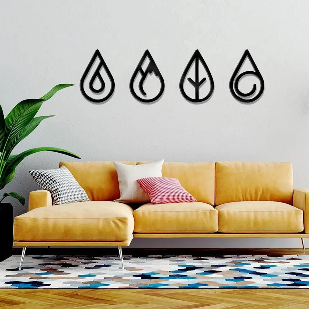 Four Elements Design Silhouette Metal Art Wall Decor – Vibecrafts