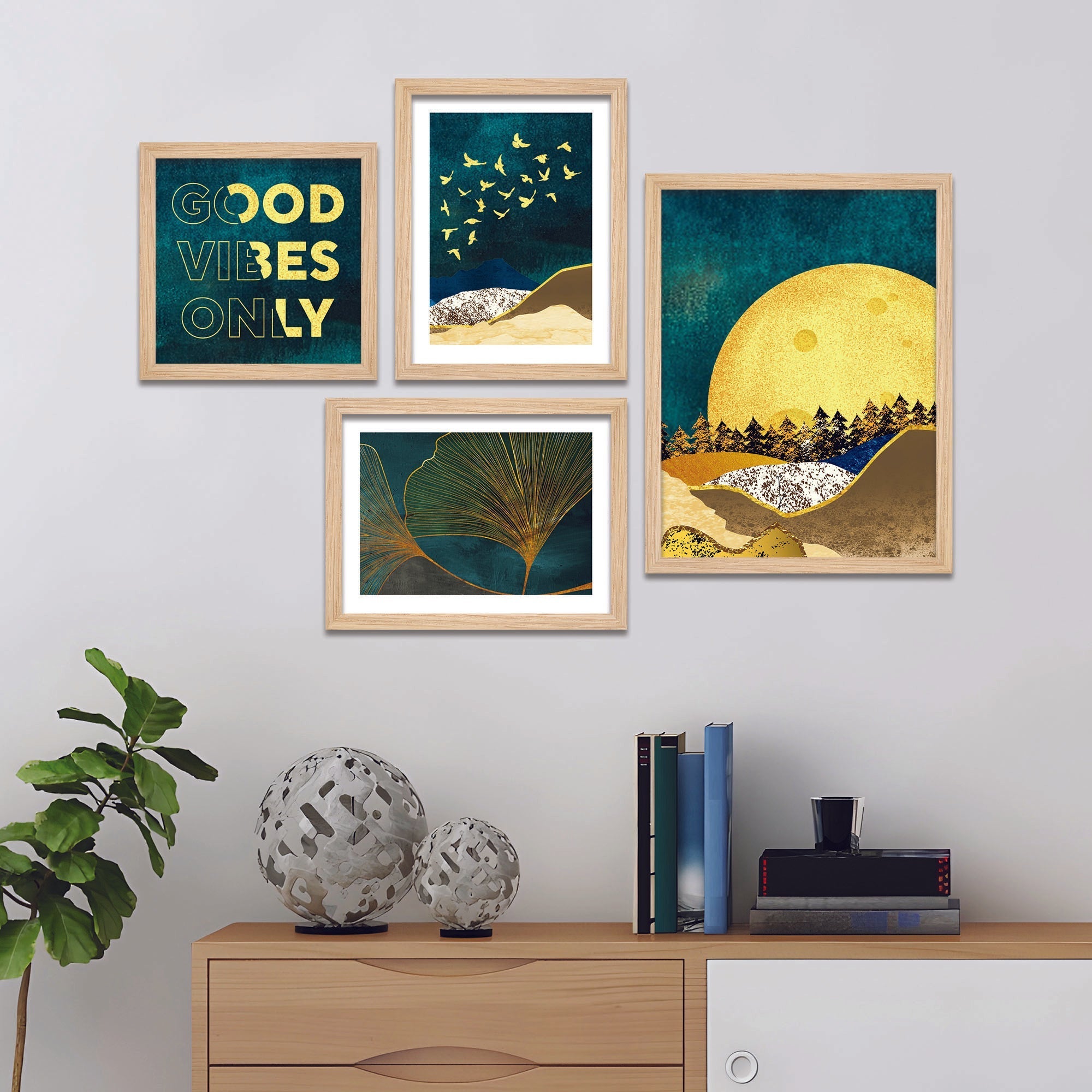 Good Vibe Only Nature Vibes Wall Frame Set of Four – Vibecrafts