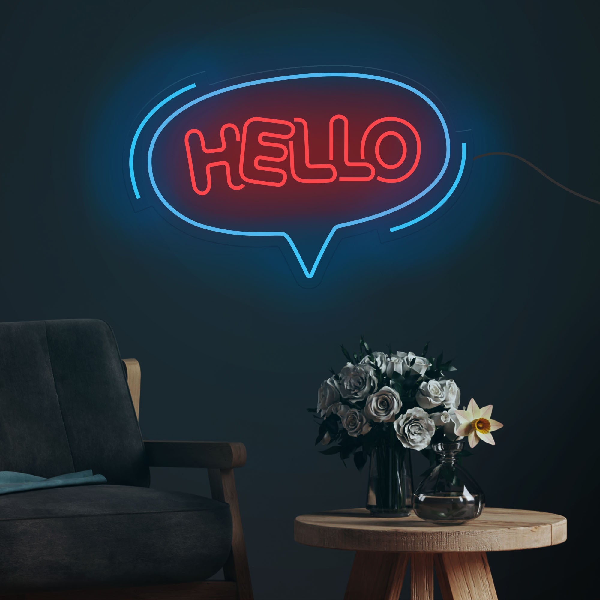 Hello in a Speech Text Neon Sign LED Light – Vibecrafts