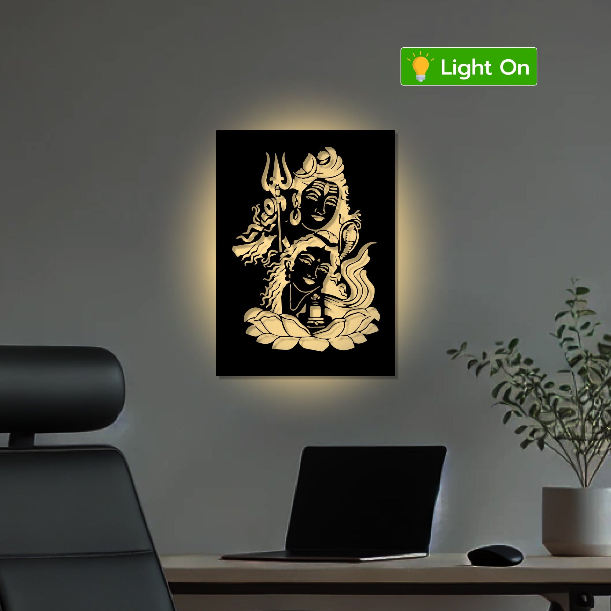 Lord Shiva with Parvati Modern Metal Art Wall Decor – Vibecrafts