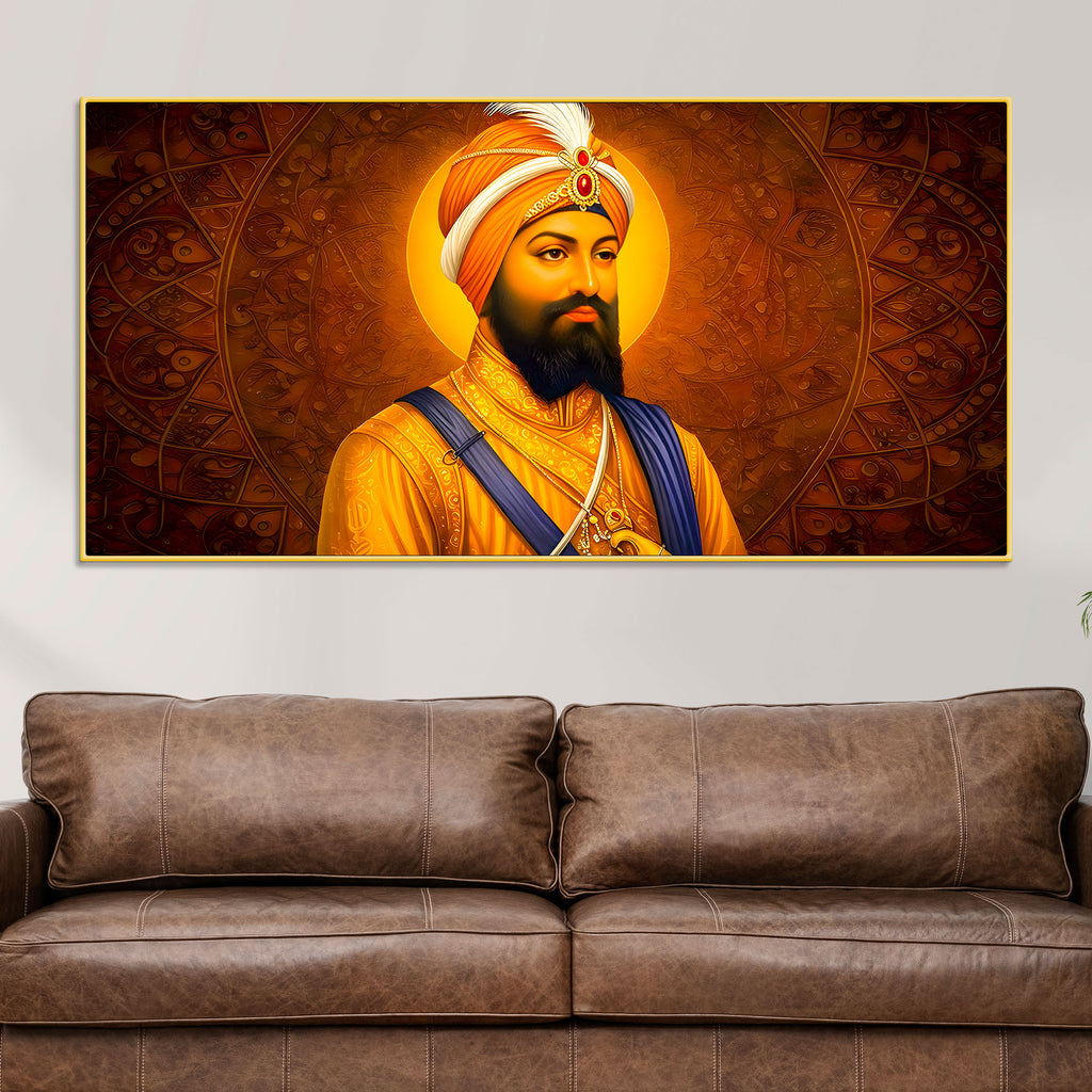 Modern Sikh Guru Religious Canvas Artwork for Home