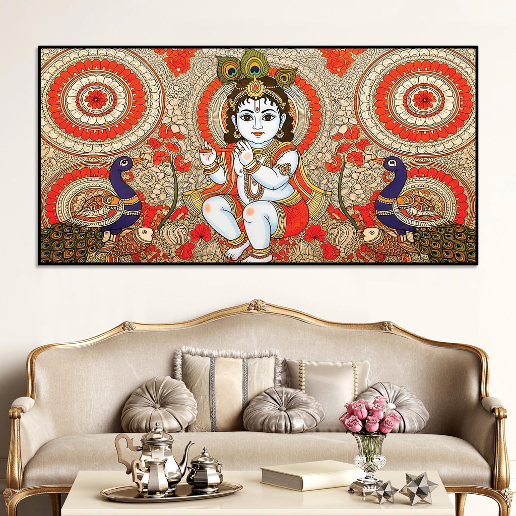 Premium Laddu Gopal Krishna Painting for Spiritual Home