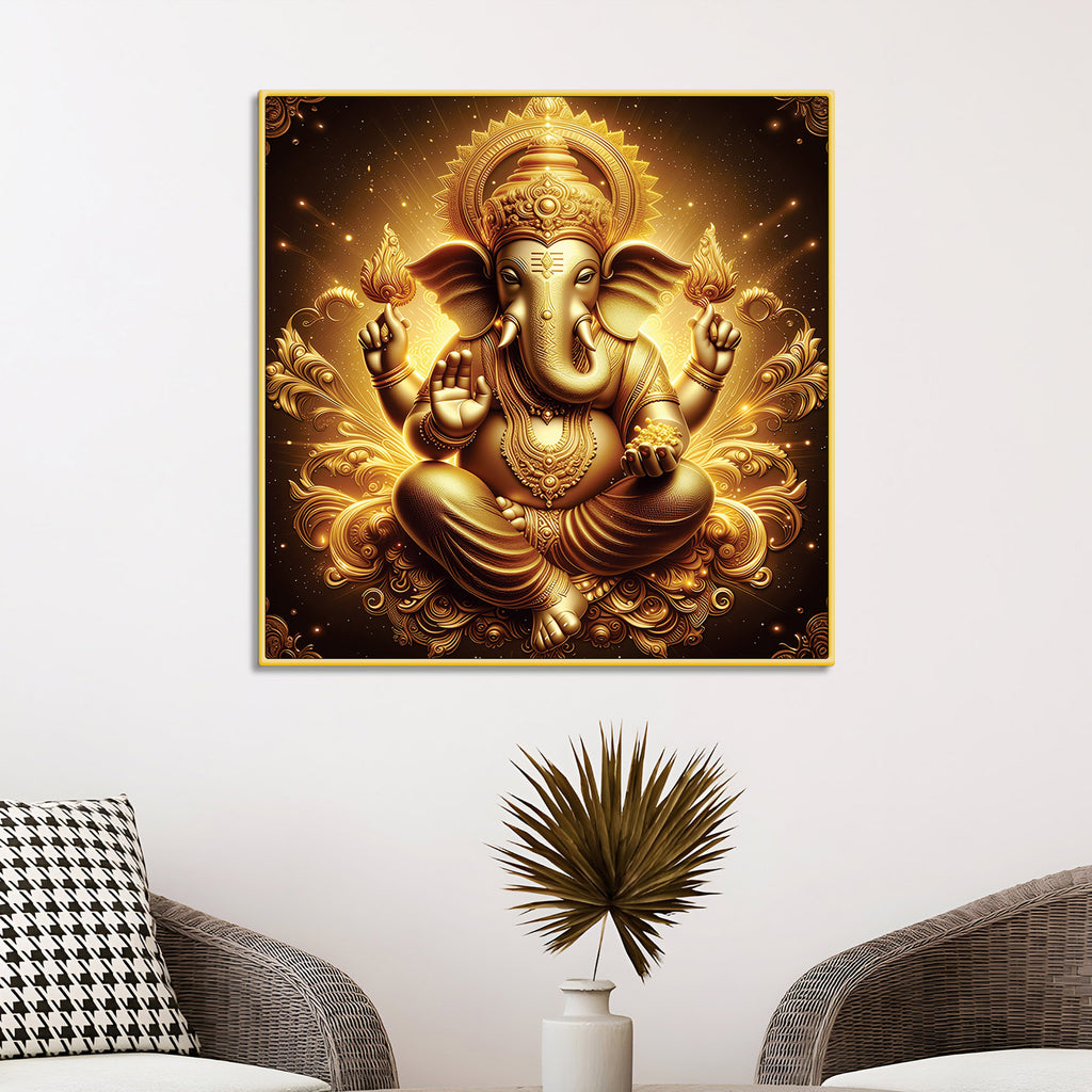 Spiritual Hindu Bappa Ji Wall Painting