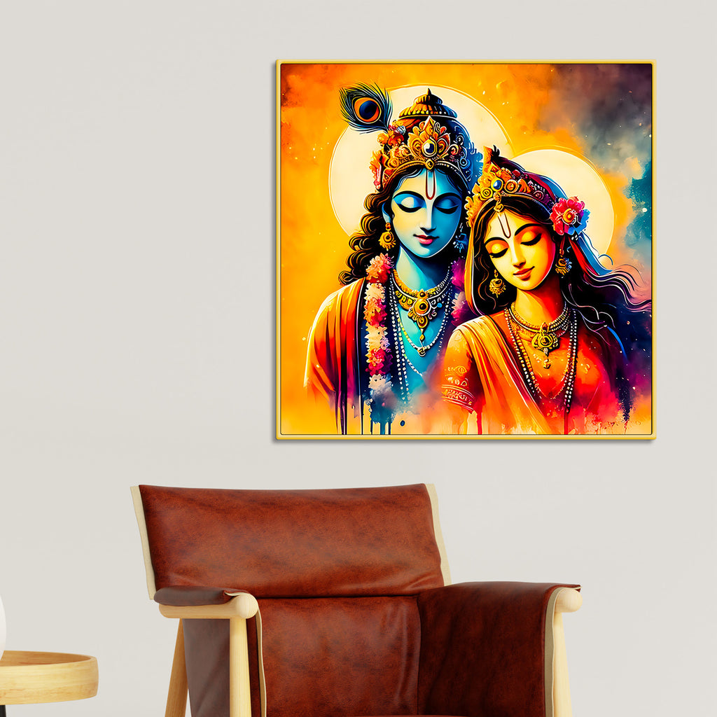 The Eternal Bond of Shri Radha Krishna Canvas Wall Painting for Home
