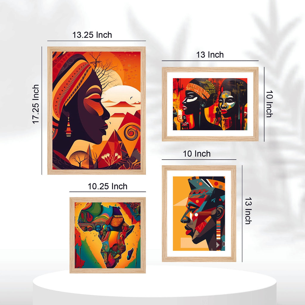 Traditional African Women Art Wall Frame Set of Four – Vibecrafts
