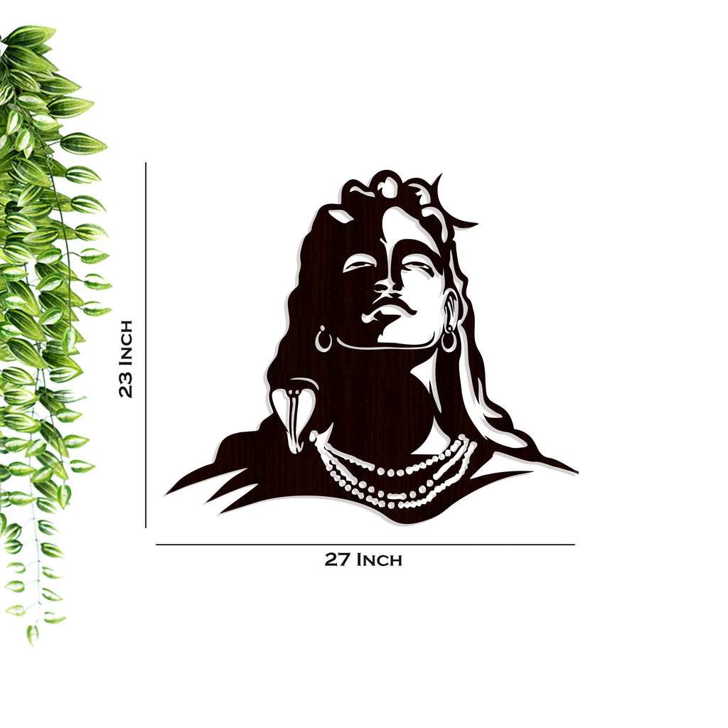 Adiyogi Lord Shiva Premium Backlit Design Wooden Wall Hanging with LED ...