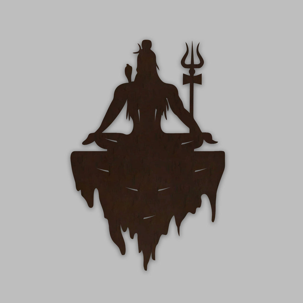Adiyogi Mahakal Lord Shiva Premium Backlit Design Wooden Wall Hanging ...