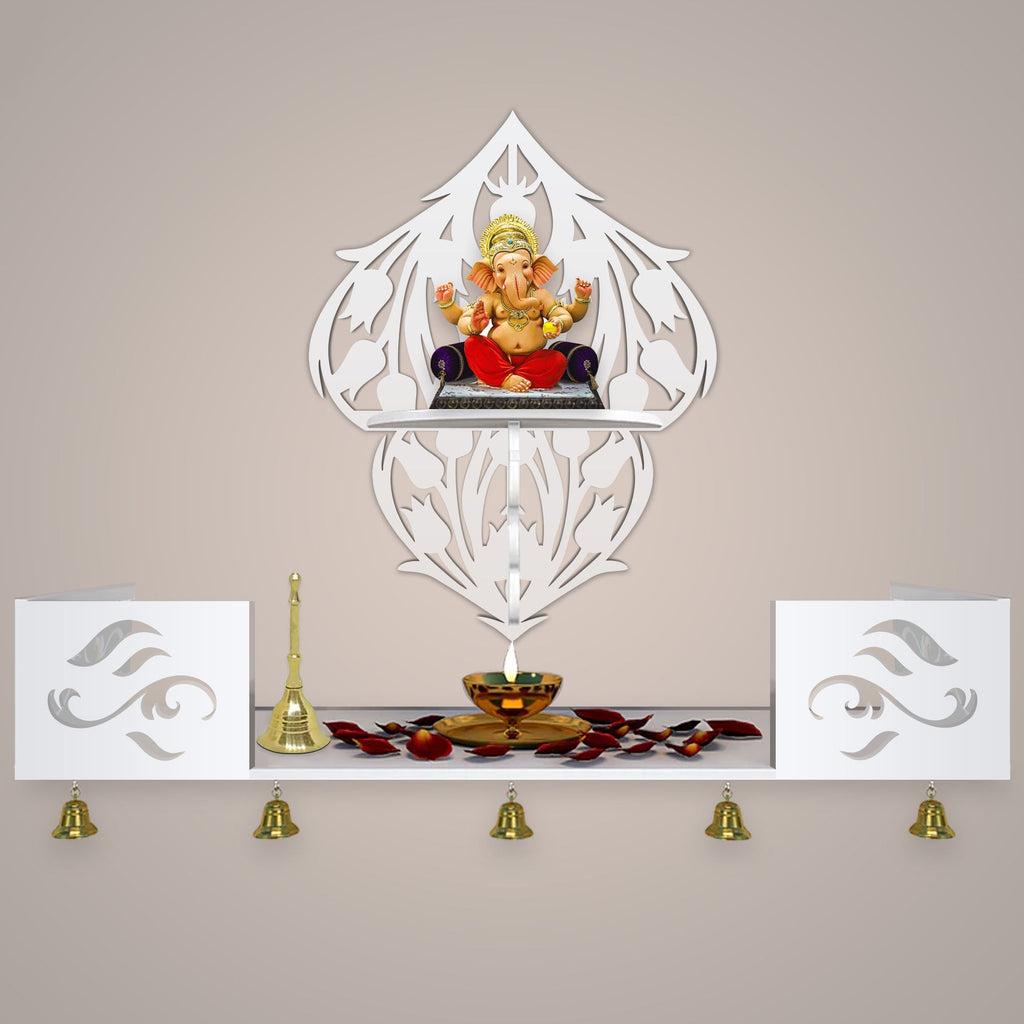 Beautiful Flower Art Designer Wall Hanging Wooden Temple/ Pooja Mandir ...