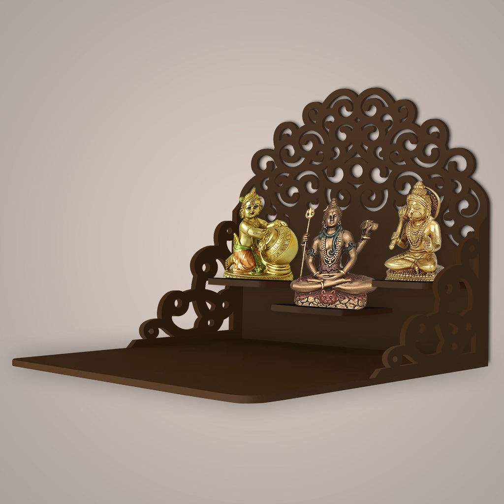 Classic Pattern Designer Wall Hanging Wooden Temple/ Pooja Mandir Desi ...