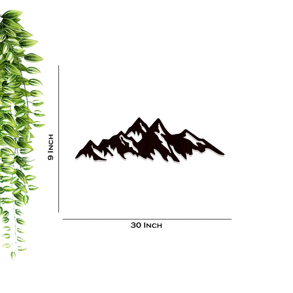 Himalayan Mountain Backlit Wooden Wall Art with LED Night Light Walnut