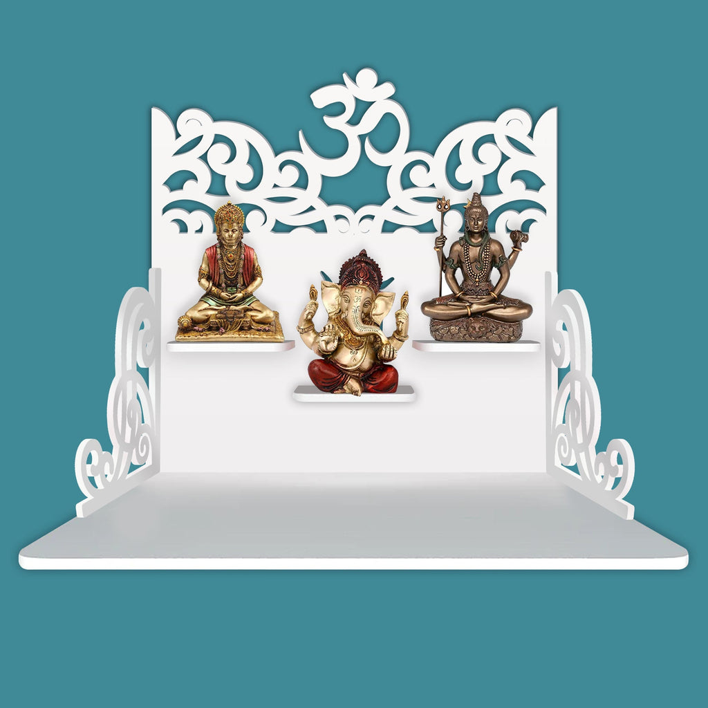 Hindu Holy Symbol of OM Design Art Wall Hanging Wooden Temple/ Pooja M ...