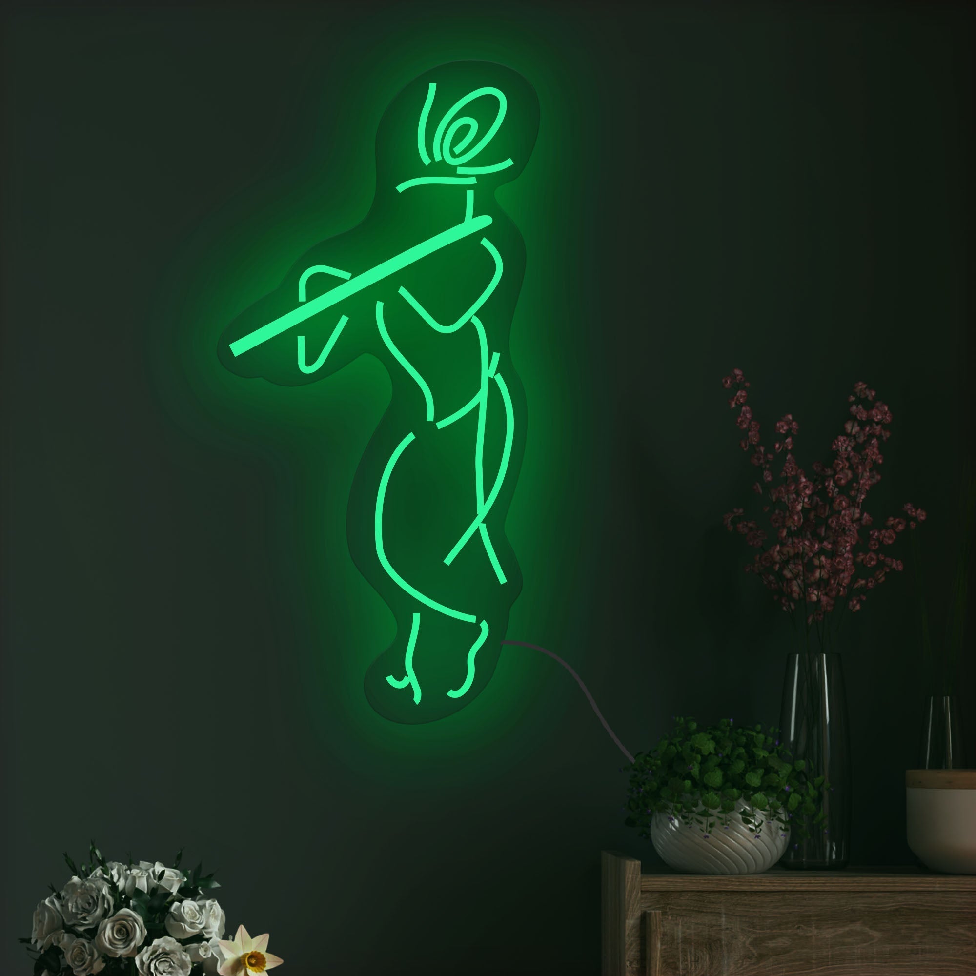 Lord Krishna Playing with Flute Neon Sign LED Light – Vibecrafts
