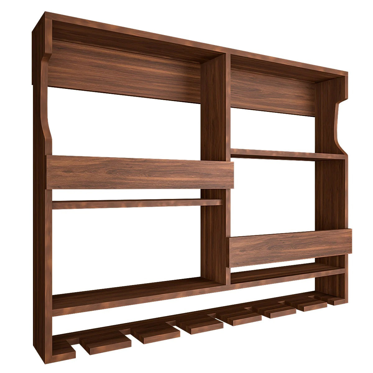 Luxurious Style Backlit Walnut Finished Mini Bar Shelf – Vibecrafts