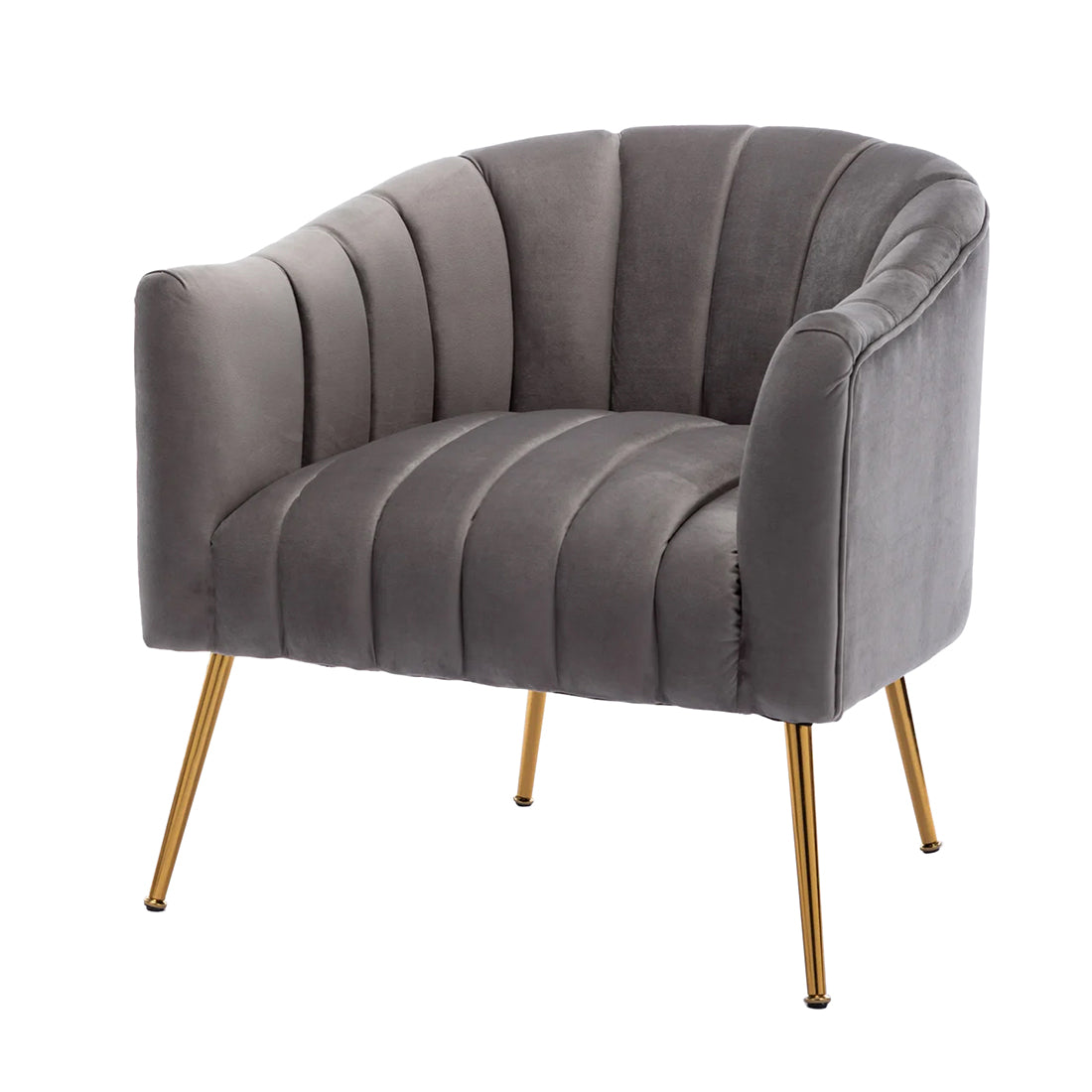 Rich Grey Tufted Velvet Sofa Lounge Chair – Vibecrafts