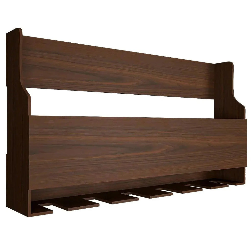 Spacious Design Backlit MDF Mini Bar Shelf in Walnut Finish – Vibecrafts