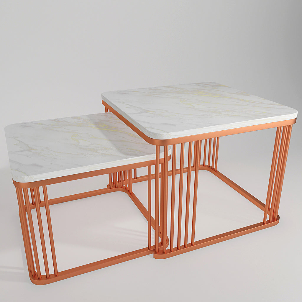 Square Copper Tethered Nesting Table Set of 2 – Vibecrafts
