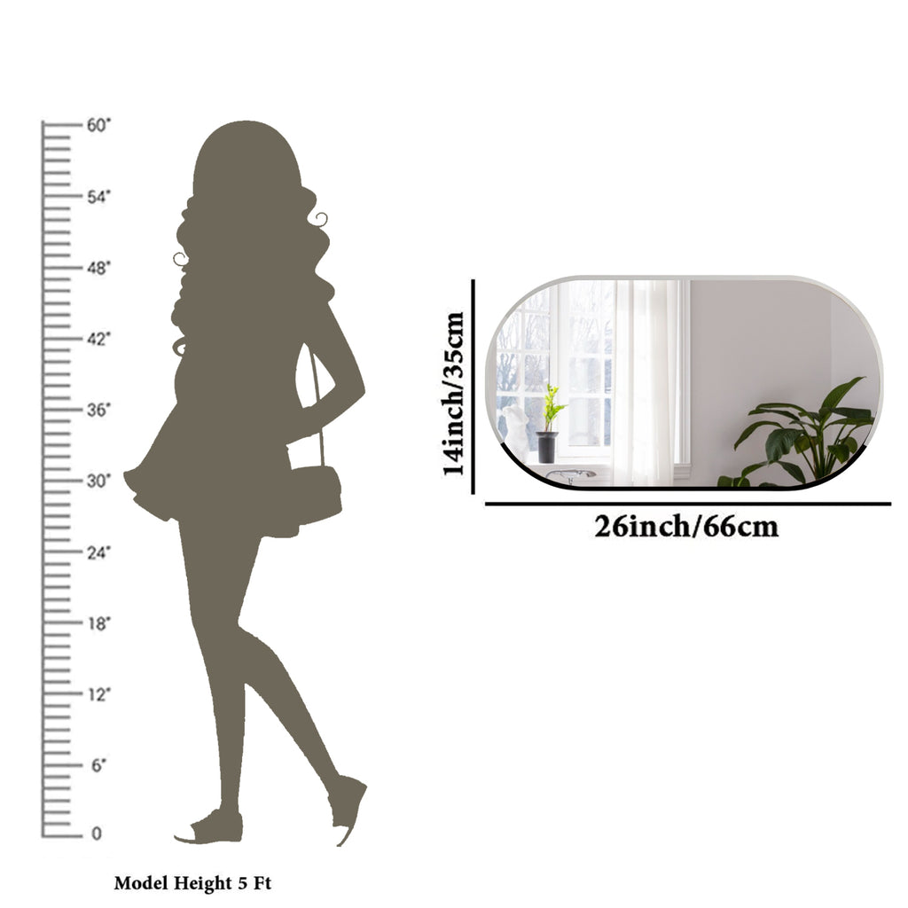 Scandinavian Frameless Beveled Capsule shaped Bathroom Mirror – Vibecrafts